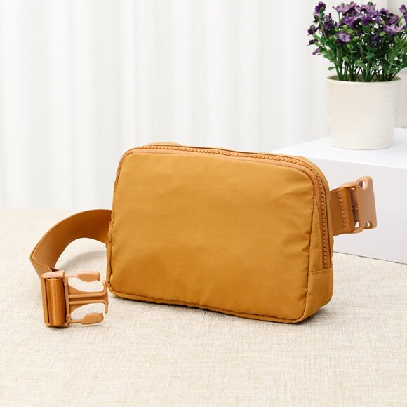 Bags | Nwt Tan Natural Solid Nylon Sling Bag Fanny Pack Belt Bag | Poshmark